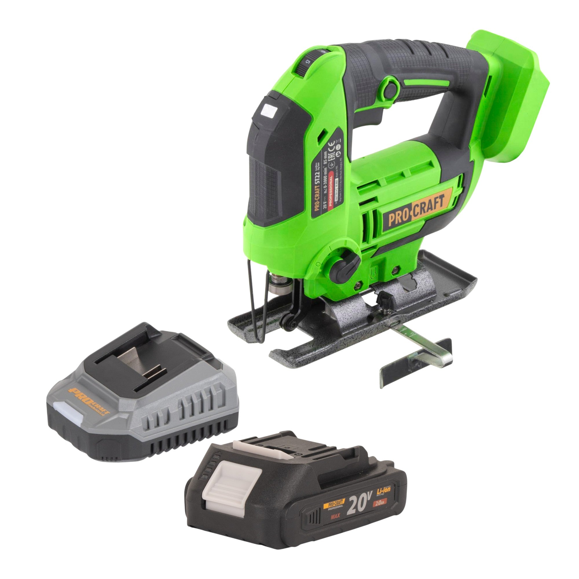 Procraft ST22 Akku Stichsäge 20 V 80 mm Brushless + 1x Akku 2,0 Ah + L – Toolbrothers