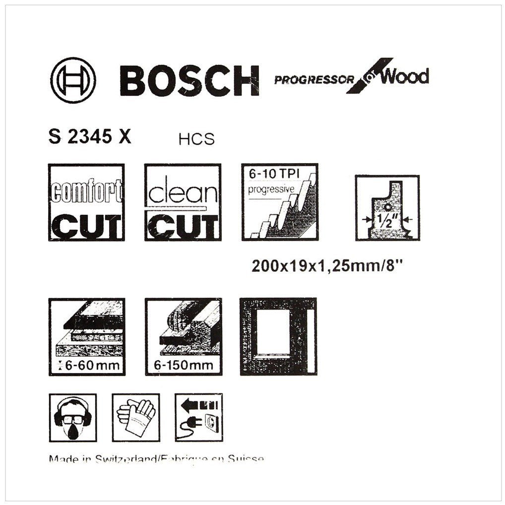 Bosch Progressor for Wood S 2345 X Reciprocating Saw Blades 200mm, 5 p ...