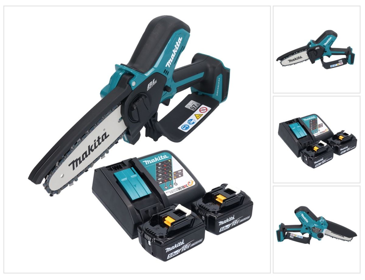 Motosierra sin cable Makita DUC 150 RT2 18 V 15 cm sin escobillas + 2x – Toolbrothers
