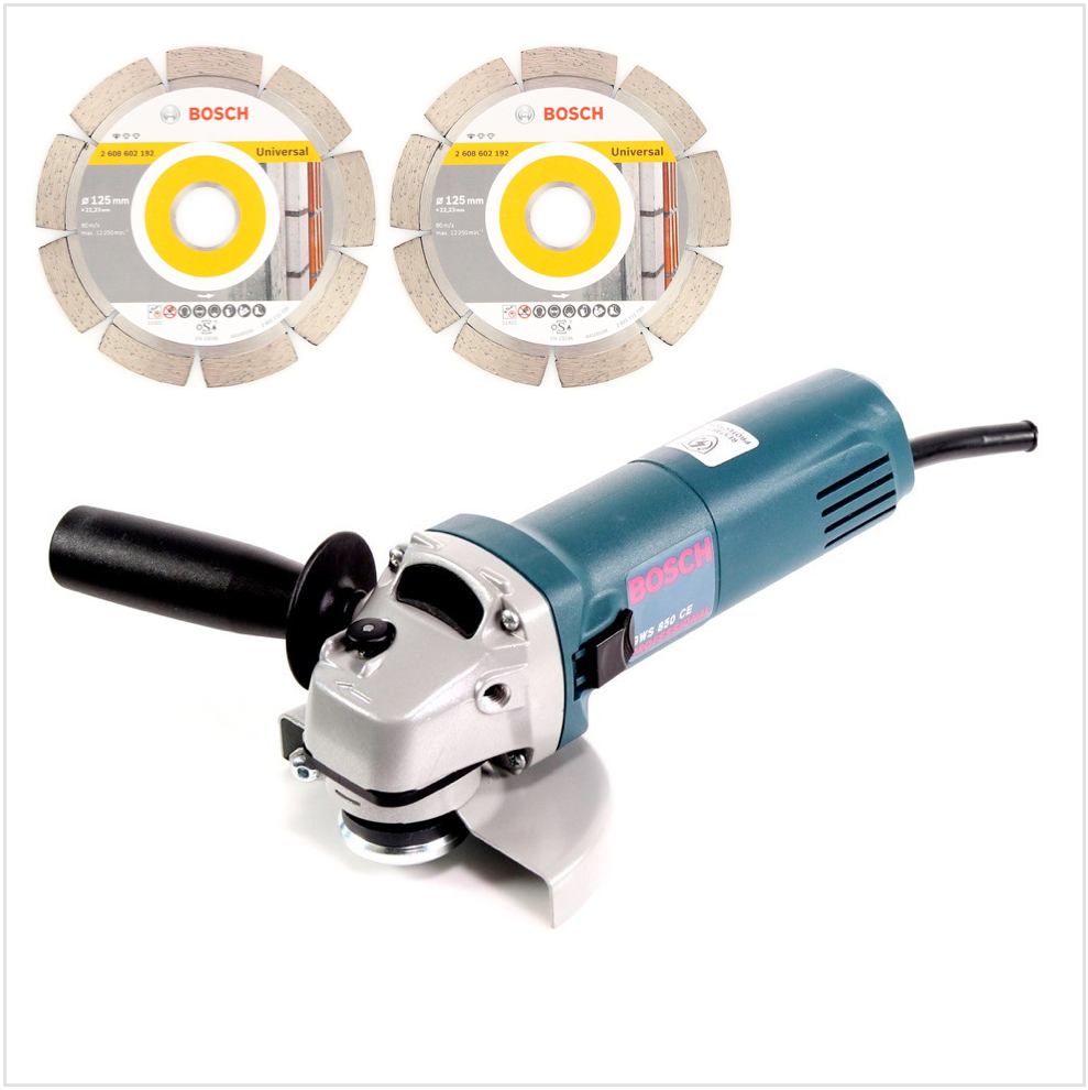 Bosch GWS 850 CE Amoladora angular 850 Watt / 125 mm + 2x Disco de cor ...